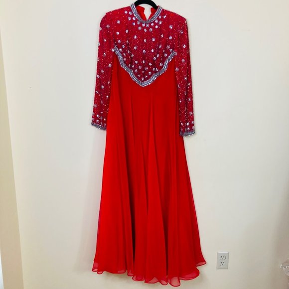George Allette | Dresses | George Allette Dress 8 Vintage Red Caftan ...